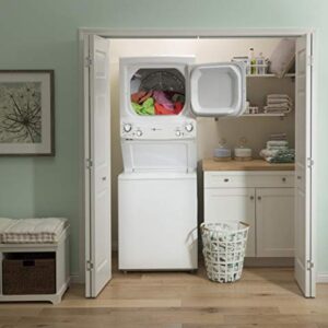 GE GUD27EESNWW 27" Electric Laundry Center with 3.8 cu. ft. Washer Capacity and 5.9 cy. ft. Dryer Capacity in White