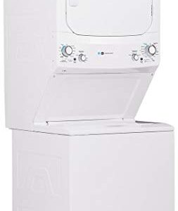 GE GUD27EESNWW 27" Electric Laundry Center with 3.8 cu. ft. Washer Capacity and 5.9 cy. ft. Dryer Capacity in White