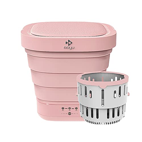 GENESIX Portable Washing Machine Folding Mini Washer For Small Items Of Clothing Like Baby Clothes Underwear Bra Sock (Pink), GENESIX003