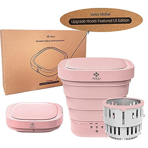 GENESIX Portable Washing Machine Folding Mini Washer For Small Items Of Clothing Like Baby Clothes Underwear Bra Sock (Pink), GENESIX003