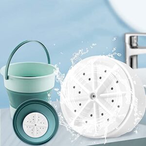 fl fulon mini portable washing machine ultrasonic folding laundry bucket travel washing machine for baby clothes/socks/underwear/bra automatic mini washer tub for camping/home/travel/apartments