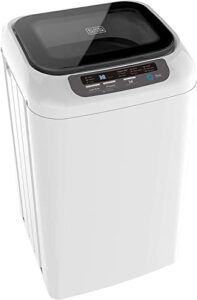 black+decker small portable washer, washing machine for household use, portable washer 0.84 cu. ft. with 8 cycles, transparent lid & led display