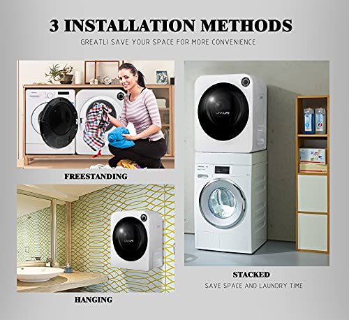 11Lbs 2.6 cu.f Electric Portable Clothes Dryer - LINKLIFE Portable Tumble Clothes Laundry Dryer, Stainless Steel Drum, Mechanical Control