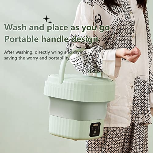 Portable Washing Machine with Clothes Hanger, Mini Foldable Washer and Spin Dryer Small Foldable Bucket Washer, Suitable for Apartment Dorm,Travelling，Best Gift Choice