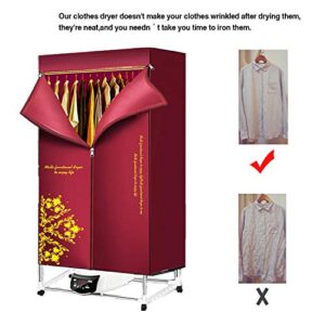 Electric Clothes Dryer Foldable Drying Rack 1500w-1.5 meters 2-Tier Remote Control Heater Large Capacity Low Noise for Home,Laundry,Apartment 110V(Red)