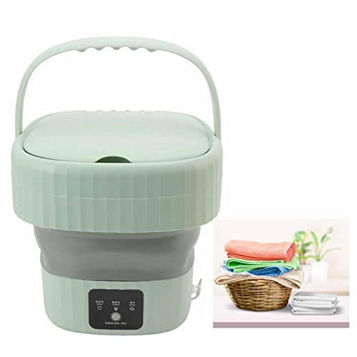 Dpofirs Portable Washing Machine, 6L Foldable Mini Small Portable Washer Washing Machine with Basket for Baby Clothes, Underwear or Small Items, for Apartment,Travel,Best Gift (Green)