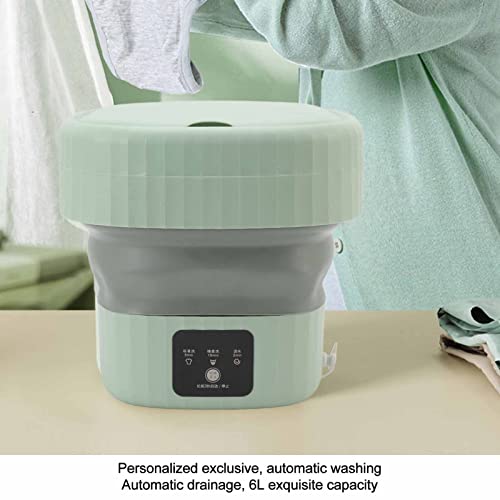 Dpofirs Portable Washing Machine, 6L Foldable Mini Small Portable Washer Washing Machine with Basket for Baby Clothes, Underwear or Small Items, for Apartment,Travel,Best Gift (Green)