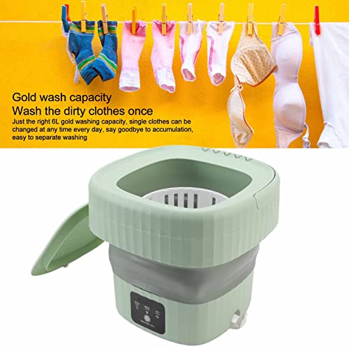 Dpofirs Portable Washing Machine, 6L Foldable Mini Small Portable Washer Washing Machine with Basket for Baby Clothes, Underwear or Small Items, for Apartment,Travel,Best Gift (Green)