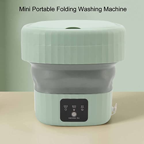 Dpofirs Portable Washing Machine, 6L Foldable Mini Small Portable Washer Washing Machine with Basket for Baby Clothes, Underwear or Small Items, for Apartment,Travel,Best Gift (Green)