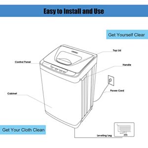 Frestec Portable Washing Machine, Portable Washer, Mini Washing Machine, Compact Washer for Apartment, Dorm (1.38 cu.ft.)