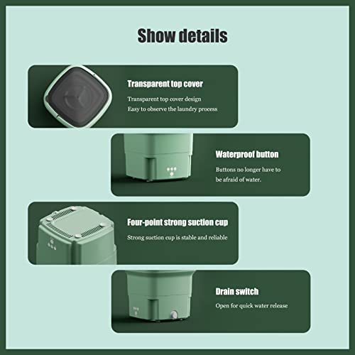 11L Portable Washing Machine, Bucket Semi-Automatic Underwear Foldable Washer with Spin Dryer,Home Travel Self-Driving Tour,for Baby Clothes, Socks, Towels, Great for Travel, Apartment