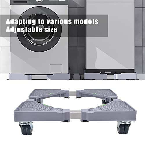 plplaaoo Fridge Stand,Universal Mobile Base Fridge Stand with 4 Locking Wheels,Movable Adjustable Fridge Stand,Dryer Stand,Refrigerator Stand,Washing Machine Stand Moving Roller