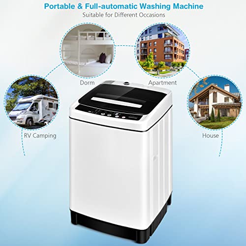 Full-Automatic Washing Machine 1.5 Cu.Ft 11 LBS Washer & Dryer, Mini Washing Machine, Portable Washer Machine, and Dryer, White