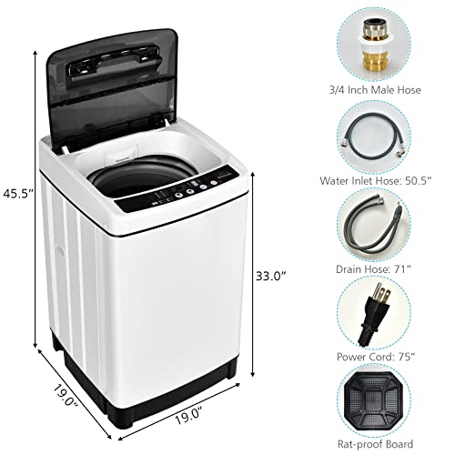 Full-Automatic Washing Machine 1.5 Cu.Ft 11 LBS Washer & Dryer, Mini Washing Machine, Portable Washer Machine, and Dryer, White