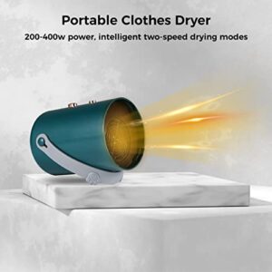 Homaisson Portable Clothes Dryer, 200-400W Multifunctional Small Dryer with Big Clothes Bags and Warm Shoe Expansion Tube for Travel Home Laundry