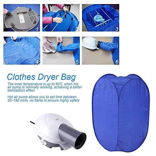 Portable Clothes Dryer Foldable 800W Electric Clothing Drying Machine Fast Garment Dryer Heater with Air Hot Pump for Home Travel Quick Laundry Drying