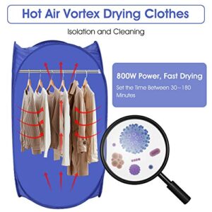 Portable Clothes Dryer Foldable 800W Electric Clothing Drying Machine Fast Garment Dryer Heater with Air Hot Pump for Home Travel Quick Laundry Drying