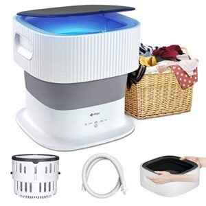 moyu blue light portable washing machine, 9l mini folding washing machine, suitable for baby clothes, underwear, socks, towels or small items (110v-240v, us standard plug, english user manual)