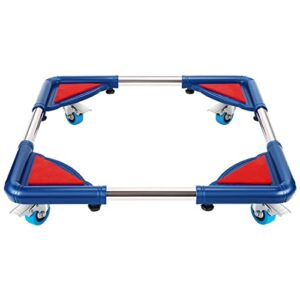 dozawa telescopic furniture dolly with 4 locking wheels,washing machine stand refrigerator base moving cart,size adjustable,blue