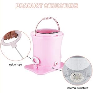 Manual Clothes Dryer Portable Mini Dryer Compact Spin Dryer Non electric Laundry Dryer for RV, Camping, School, Apartment, Dorm (Pink)