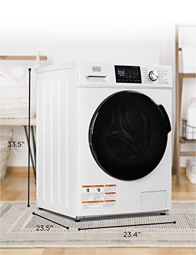 BLACK+DECKER Front Load Washer, 2.7 Cu. Ft. Compact Washing Machine with LED Display & 16 Cycles