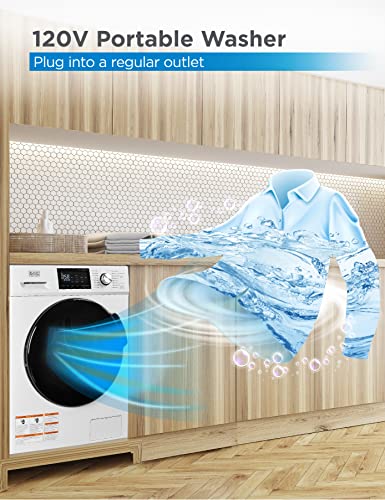 BLACK+DECKER Front Load Washer, 2.7 Cu. Ft. Compact Washing Machine with LED Display & 16 Cycles