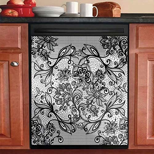 Tup, Abstract Plants Concise Style Dishwasher Door Cover Vinyl Magnetic Panel Decal Refrigerator Sticker 23inch W x 26inch H