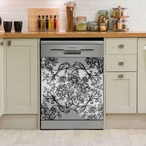 Tup, Abstract Plants Concise Style Dishwasher Door Cover Vinyl Magnetic Panel Decal Refrigerator Sticker 23inch W x 26inch H