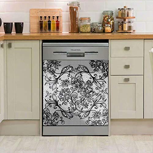 Tup, Abstract Plants Concise Style Dishwasher Door Cover Vinyl Magnetic Panel Decal Refrigerator Sticker 23inch W x 26inch H