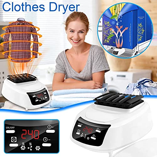 WIKINK Electric Clothes Dryer, 1500W Portable Negative Ion Clothes Drying Machine with Timing & Remote Control, Indoor Clothes Airer Drying Machine for Cloth Drying Sterilizing