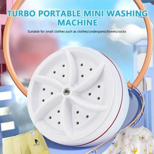 Baoling 3 in1 Mini Washing Machine Portable Ultrasonic Turbine Washer, Portable Washing Machine with USB for Travel Business Trip or College Rooms, White