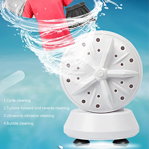 jeerbly Portable Washing Machine Turbo Washer,Ultrasonic Turbine Washing Machine 3 In 1 Dishwashers,Mini Washing Machine with USB for Travel Trip Rooms