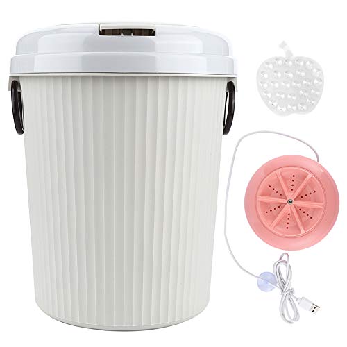 Portable Desktop Mini Semi-Slope Shape Laundry Washer, 8L 18W Electric Washing Machine, for Home Use Wash Underwear Office, Travel Baby Clothes(Pink)