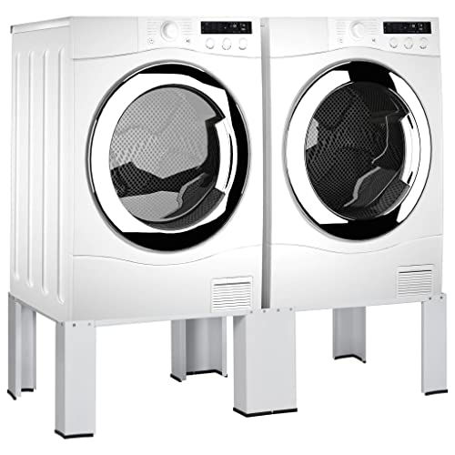 CHARMMA Double washing machine stand,laundry pedestal for washer and dryer without drawer,Raises Your Washer & Dryer,stand steel,Stand Heavy Duty up 440 lb(200kg)