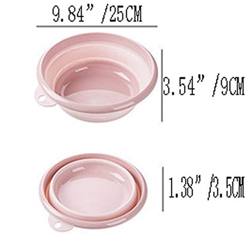 Jkhome Collapsible Wash Basin Folding Dishpan Dish Bowl Washing Tub Set of 1 (Pink - Size Small)