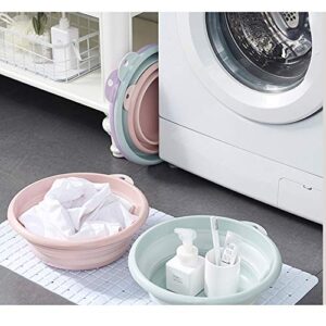 Jkhome Collapsible Wash Basin Folding Dishpan Dish Bowl Washing Tub Set of 1 (Pink - Size Small)