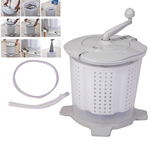 WEBTB Manual Non-Electric Portable Clothes Washer Mini Hand Crank Washing Machine Dehydrator Hand Powered Washing Machine Manual Clothes Washer The Laundry Alternative for Dormitory Camping RV