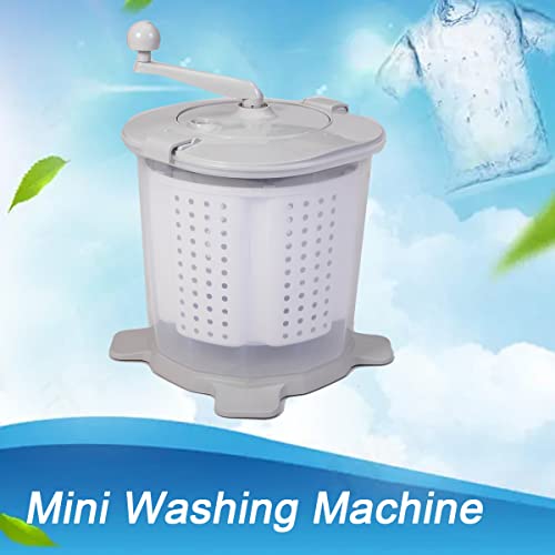 WEBTB Manual Non-Electric Portable Clothes Washer Mini Hand Crank Washing Machine Dehydrator Hand Powered Washing Machine Manual Clothes Washer The Laundry Alternative for Dormitory Camping RV