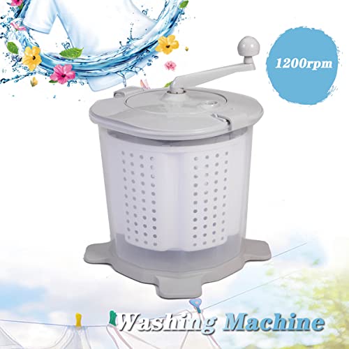 WEBTB Manual Non-Electric Portable Clothes Washer Mini Hand Crank Washing Machine Dehydrator Hand Powered Washing Machine Manual Clothes Washer The Laundry Alternative for Dormitory Camping RV