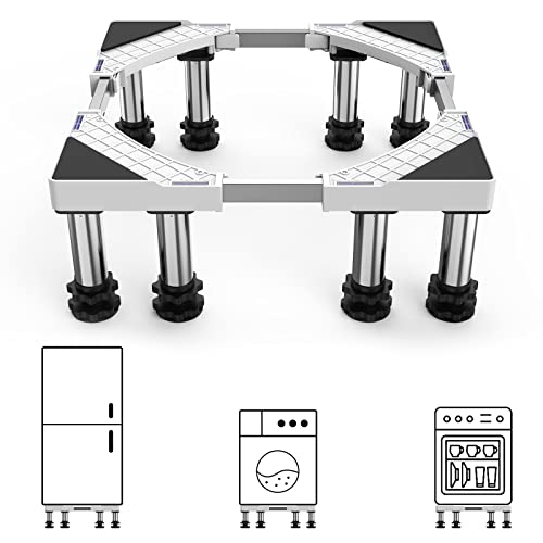 SEISSO Fridge Stand-Upgraded 8 Heavy Duty Feet Adjustable Dryer Stand Increase 7-8.6inch Height Max Load 992LB/450KG Base Stand for Washer Refrigerator Washing Machine Dryer