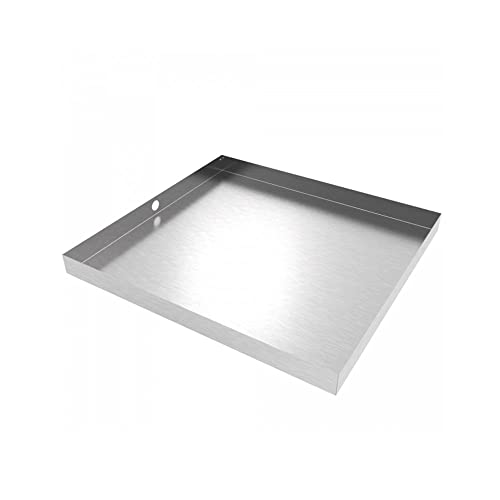 Galvanize Drip Pan for Water Heater or Air Conditioner, 22”x22”x2”–Gauge 26 – Drain Hole & Hose Adapter