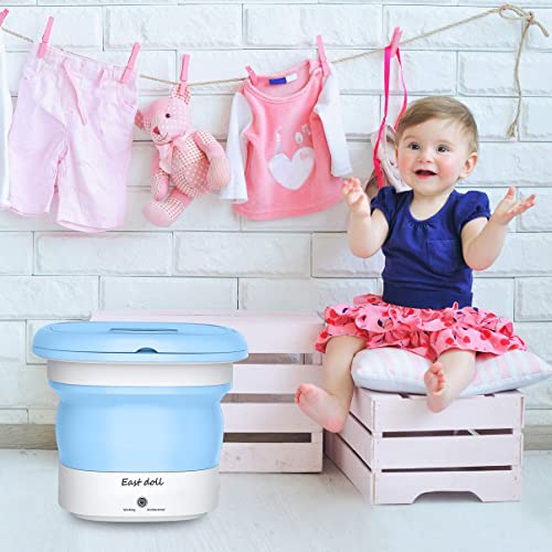 Two Portable Washing Machines - Foldable Mini Small Washer for Washing Baby Clothes, Underwear or Small Items, Suitable for For Apartment, Laundry, Camping, RV, Travel