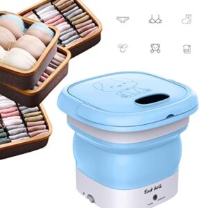 Two Portable Washing Machines - Foldable Mini Small Washer for Washing Baby Clothes, Underwear or Small Items, Suitable for For Apartment, Laundry, Camping, RV, Travel