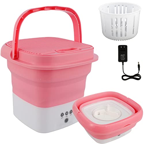 A2B Mini Portable Washing Machine Foldable Small Laundry Machine with Drain Basket Lightweight Washer Touch Screen and Timer Reusable Washing Machine for Baby Clothes Underwear Socks A2B