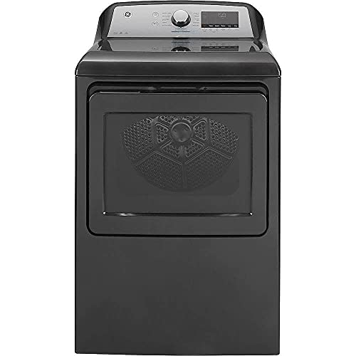 GE GTD84GCPNDG 27" Energy Star Front Load Gas Dryer with 7.4 cu. ft. Capacity 13 Cycles HE Sensor Dry and WiFi Connect in Diamond Gray