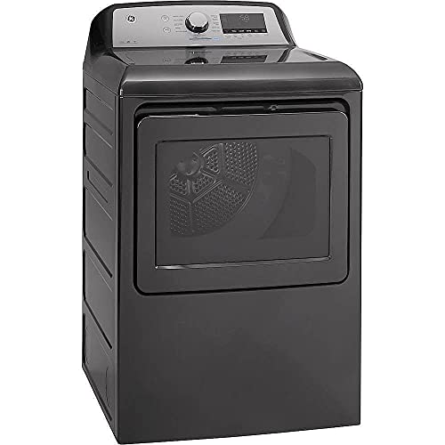 GE GTD84GCPNDG 27" Energy Star Front Load Gas Dryer with 7.4 cu. ft. Capacity 13 Cycles HE Sensor Dry and WiFi Connect in Diamond Gray