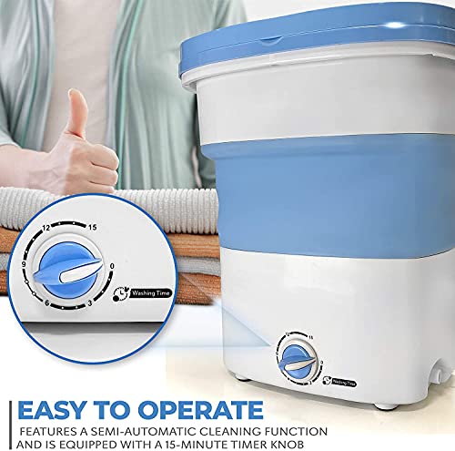 Folding Portable Mini Washing Machine，Ultrasonic Ozone sterilization,mini washing machine,Folding Washing machine For wash baby clothes, Apartment Dorm,Travelling，Gift for Friend or Family