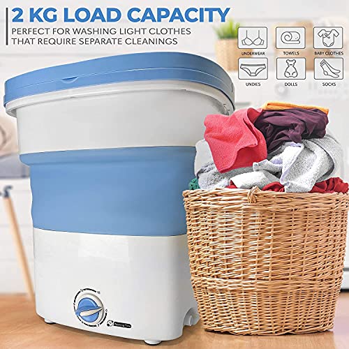 Folding Portable Mini Washing Machine，Ultrasonic Ozone sterilization,mini washing machine,Folding Washing machine For wash baby clothes, Apartment Dorm,Travelling，Gift for Friend or Family