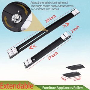 Extendable Appliance Rollers for Washer and Dryer,Heavy Duty Furniture Dolly Mobile Roller,Can Bear 660LB, Max 28inch