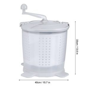 Kudoo Mini Portable Washing Machine, Hand Cranked Clothes Washer, Manual Operation Non Electric Laundry Washer Underwear Washer with a Detachable Dehydration Basket for Home Dormitory Gray